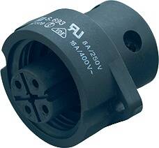 09 4224 00 04 - RD24 female panel mount connector, Contacts: 3+PE ...