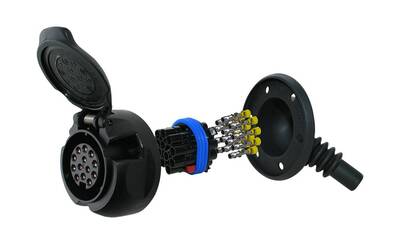 121314 - 13 Contact 12 V Wall Mounting Female Connector (ISO 11446)