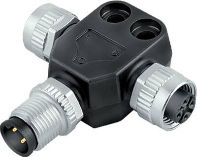 79 5256 100 05 - M12-A double distributor box, Contacts: 5, not ...